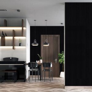 Fiula Black Wood Wallpaper Black Wallpaper Peel and Stick Wallpaper 197”×17.5” Self Adhesive Wallpaper Removable Wallpaper Stick and Peel Wallpaper Black Wood Grain Wallpaper Vinyl Wallpaper