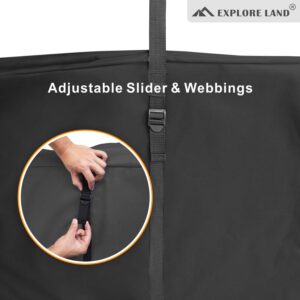 Explore Land Heavy Duty Chair Storage Bag for Folding Longue Chair, Zero Gravity Chair, Light Weight Transport Chair, Folding Rollator Walker (Black)