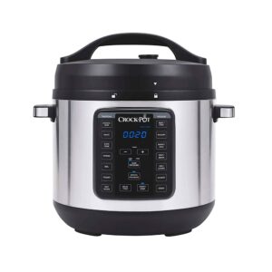 crock-pot 8-quart multi-use xl express crock programmable slow cooker with manual pressure, boil & simmer with extra sealing gasket, stainless steel