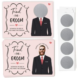 Printed Party Bridal Shower Games – Find The Groom Scratch Off Raffle, Fun Wedding Shower Game, 30 Cards and Stickers