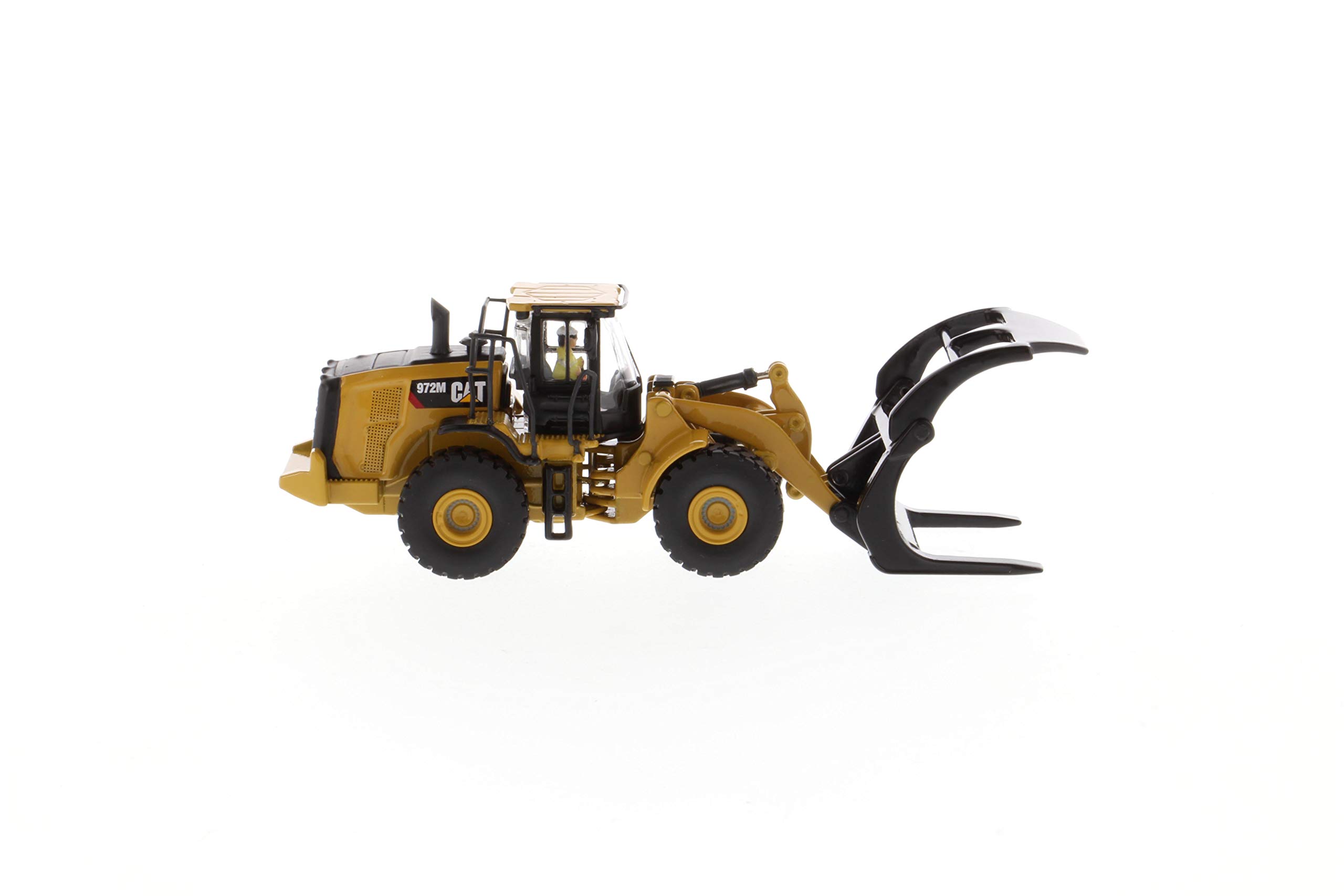 CAT Caterpillar 972M Wheel Loader with Log Fork and Operator High Line Series 1/87 (HO) Scale Diecast Model by Diecast Masters 85950