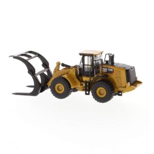 CAT Caterpillar 972M Wheel Loader with Log Fork and Operator High Line Series 1/87 (HO) Scale Diecast Model by Diecast Masters 85950