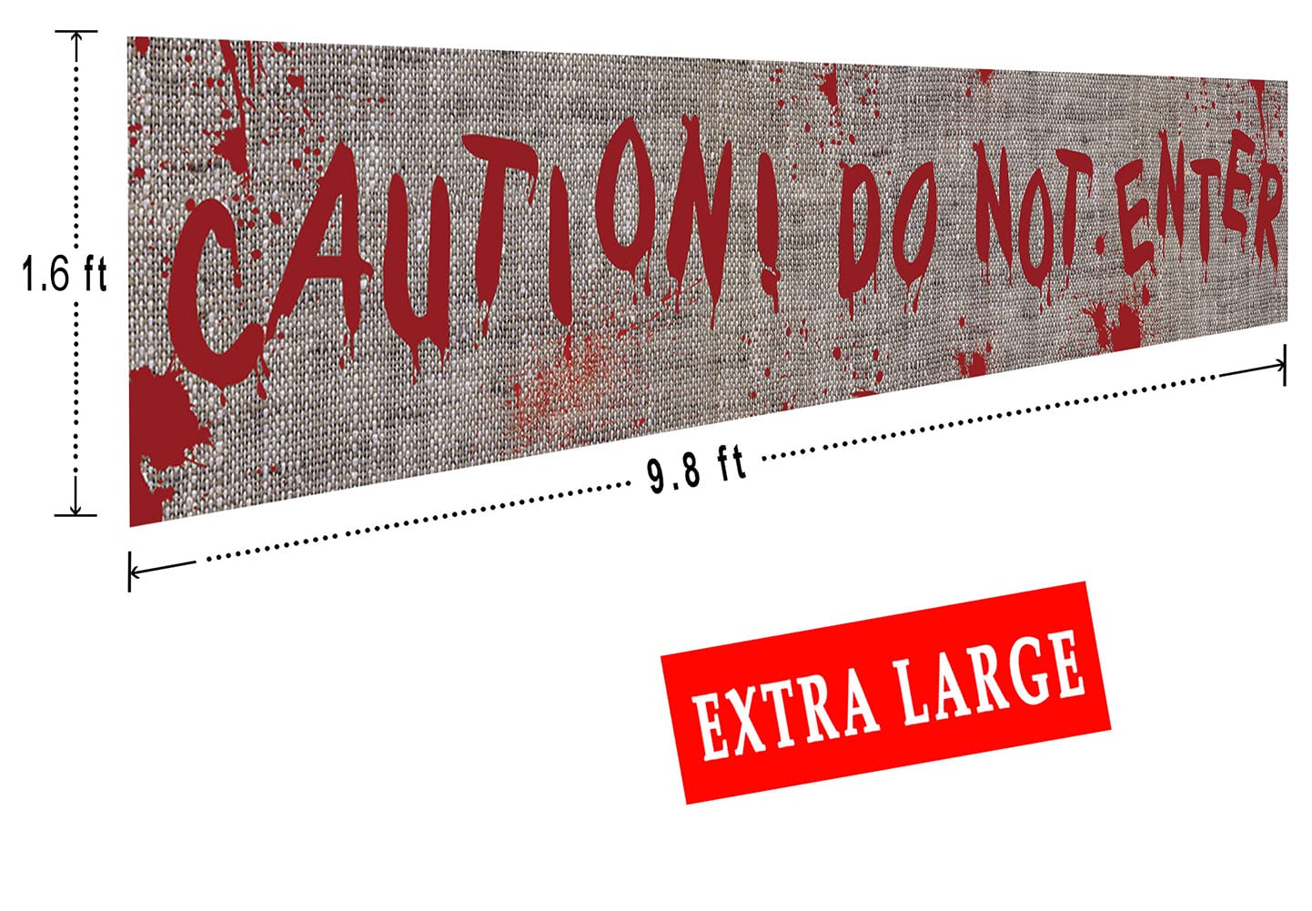 Extra Large Halloween Banner, Halloween Decoration Party Supplies, Funny Halloween Terror Bloody Banner, Haunted House Decoration - Caution Do Not Enter (9.8 x 1.6 feet)