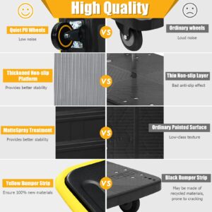 Goplus Folding Platform Cart, 330LBS Rolling Flatbed Cart Hand Platform Truck Push Dolly for Loading, Yellow