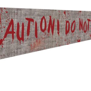 Extra Large Halloween Banner, Halloween Decoration Party Supplies, Funny Halloween Terror Bloody Banner, Haunted House Decoration - Caution Do Not Enter (9.8 x 1.6 feet)