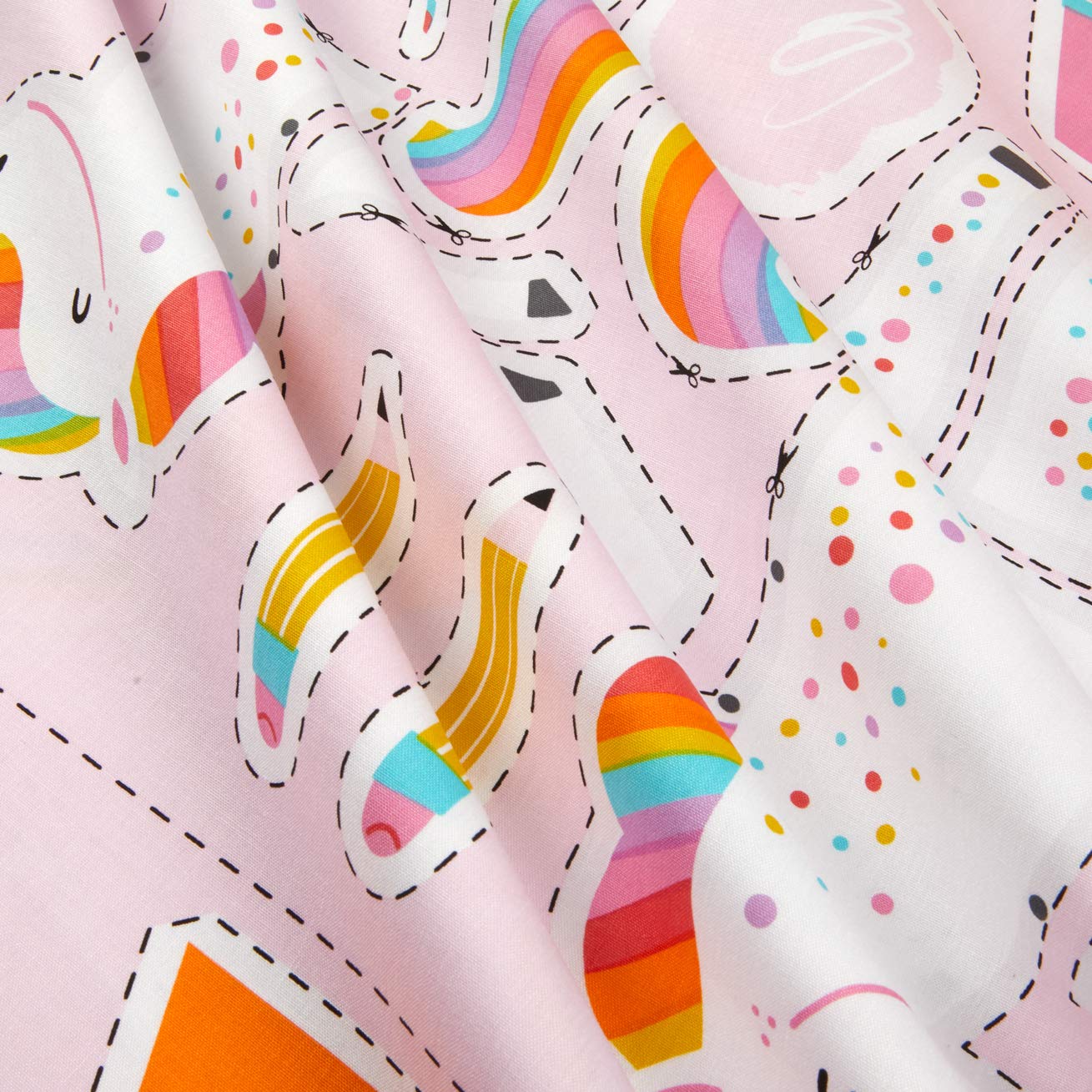 Kaufman Magical Rainbow Unicorns Dolls 24in Panel Rainbow Quilt Fabric