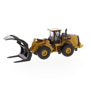 CAT Caterpillar 972M Wheel Loader with Log Fork and Operator High Line Series 1/87 (HO) Scale Diecast Model by Diecast Masters 85950