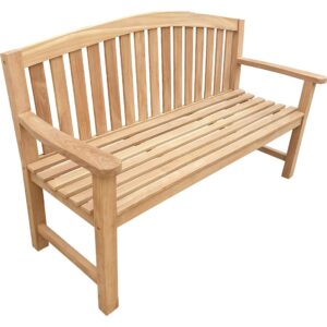 Seven Seas Teak San Jose Teak Outdoor Patio Bench, 5 Foot Made from Solid Teak Wood