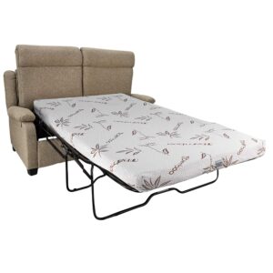 RecPro 65" RV Hide A Bed Loveseat | Cloth | Memory Foam Mattress | Pull Out Couch | Living Room Furniture (Oatmeal)