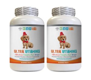 bone and joint health supplements dogs - dog ultra vitamins - veterinarian recommended - immune support - hair skin eyes and bones support - dog vitamin digestion - 2 bottles (180 treats)