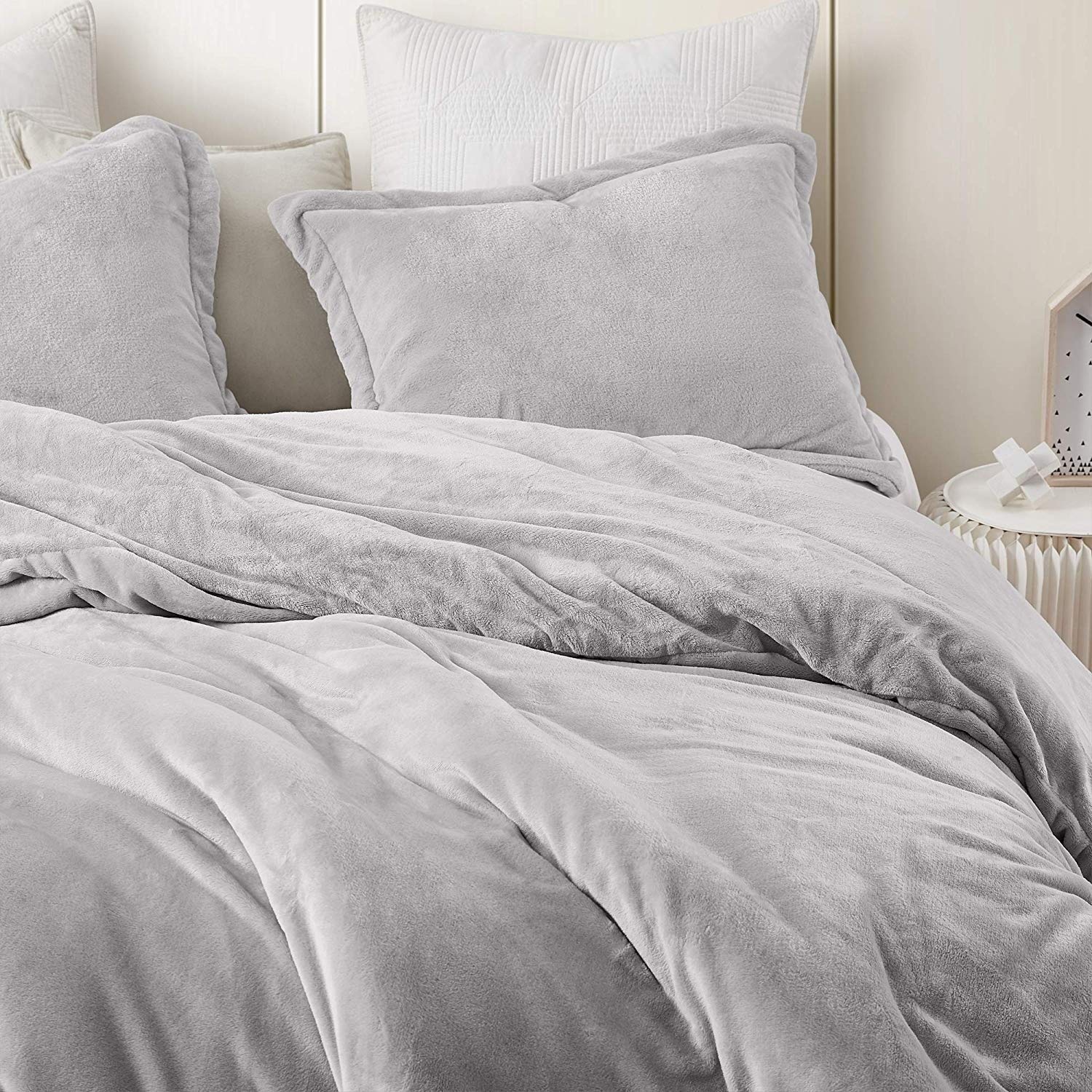 Coma Inducer Queen Duvet Cover Set - Wait Oh What - Tundra Gray