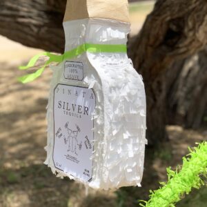 White Tequila Bottle Piñata with Stick - 17.5" x 10.5" x 3.5" Perfect for Party Decorations, Photo Prop, Birthday, Funny Anniversary, 21 birthday - Fits candy/favors