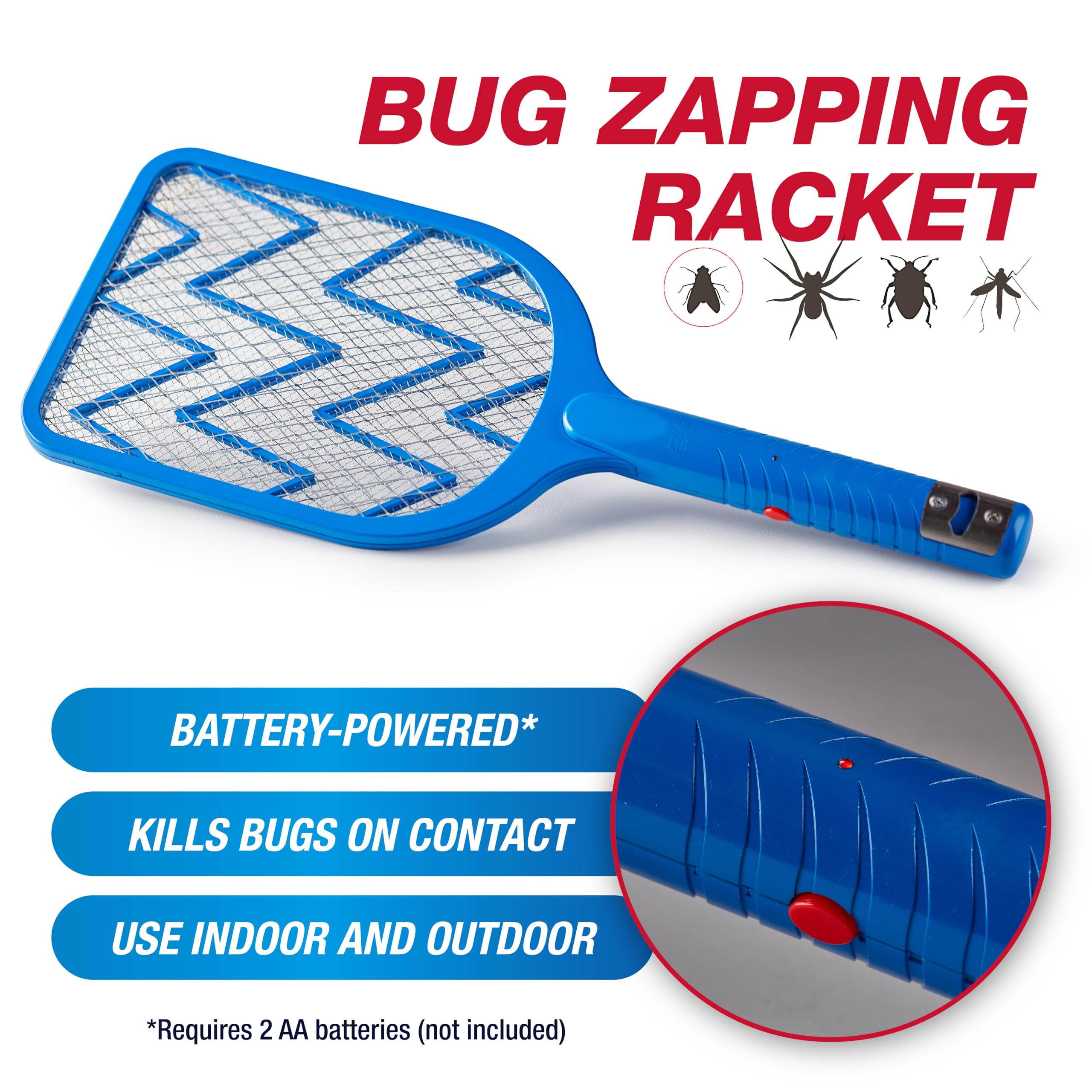 PIC Mega Handheld Bug Zapper Racket w/Bottle Opener