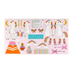 kaufman magical rainbow unicorns dolls 24in panel rainbow quilt fabric