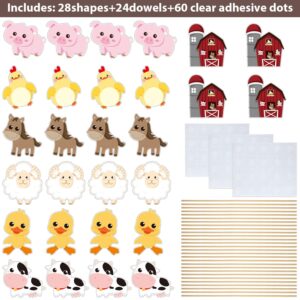 Blulu 28 Pieces Farm Animal Party Decorations Farm Animals Centerpiece Sticks Animals Cutouts Table Toppers for Theme Party Birthday Party Baby Shower Supplies (Farm Animal)