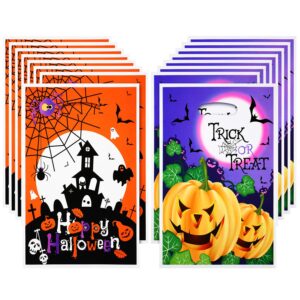 100 pieces halloween plastic bags candy gift bags trick or treat bags jack o lantern pumpkin treat bags for halloween party favor