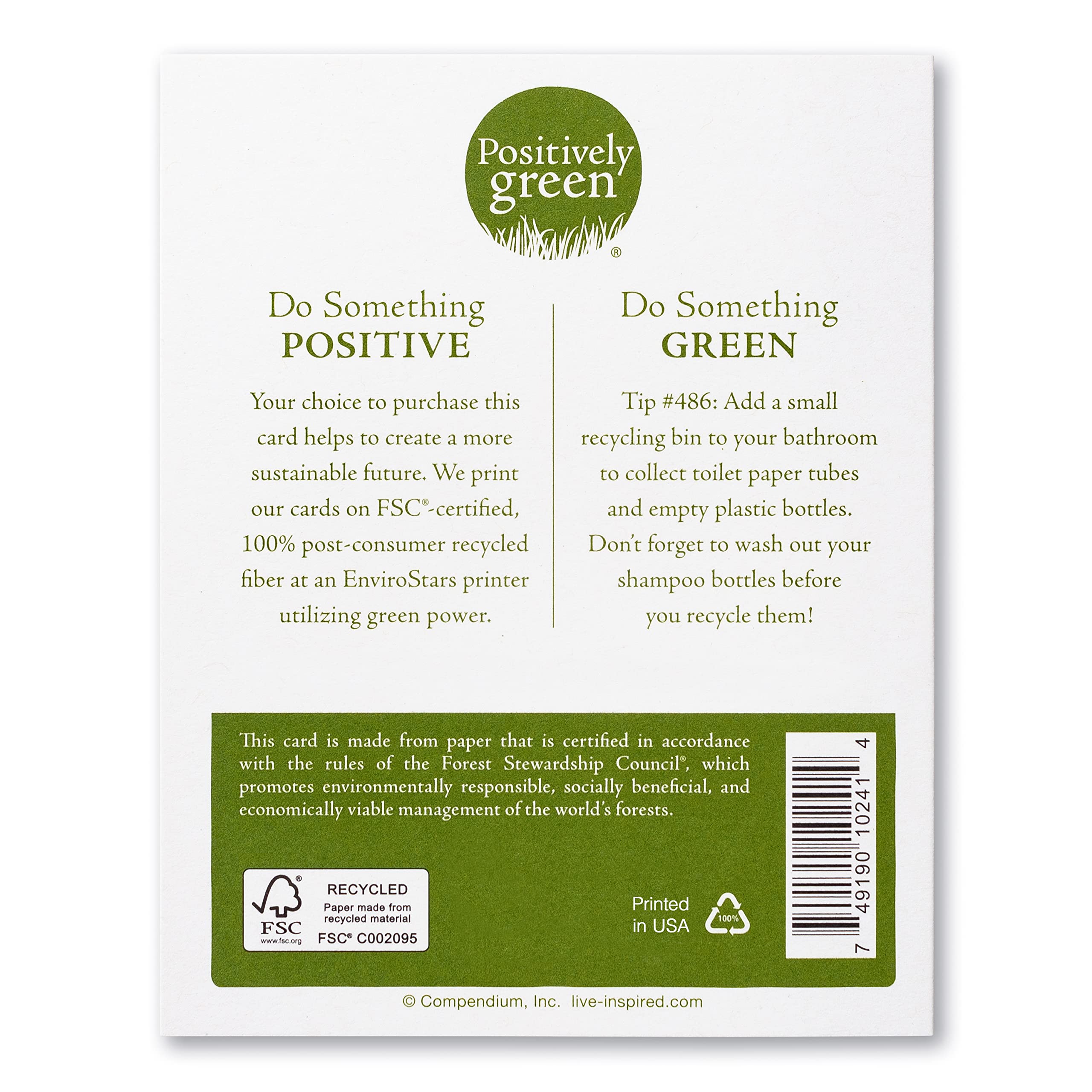 Compendium Positively Green 4-Pack of Thank You Cards - Gratitude