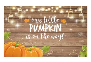 allenjoy pumpkin rustic wood baby shower backdrop autumn our little pumpkin boy girl is on the way welcome party decorations baby is brewing theme cake table banner background photo booth props