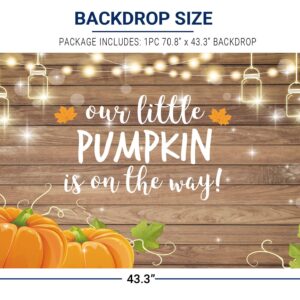 Allenjoy Pumpkin Rustic Wood Baby Shower Backdrop Autumn Our Little Pumpkin Boy Girl is On The Way Welcome Party Decorations Baby is Brewing Theme Cake Table Banner Background Photo Booth Props