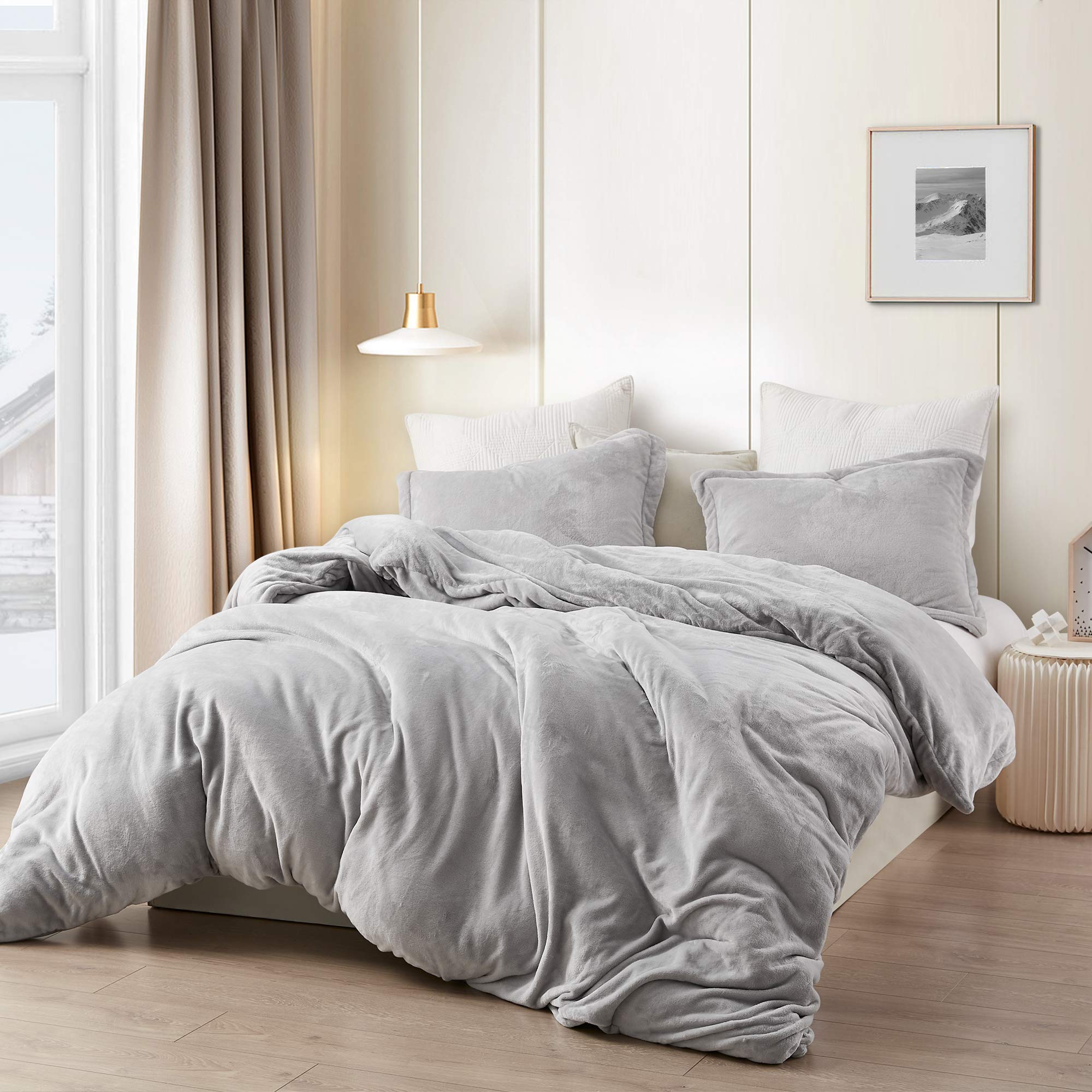 Coma Inducer Queen Duvet Cover Set - Wait Oh What - Tundra Gray