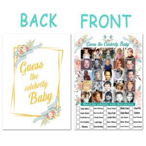 Baby Shower Games - Guess The Celebrity Baby Games Fun Baby Shower Games Adults - Baby Shower Games Favors for 40 Guests