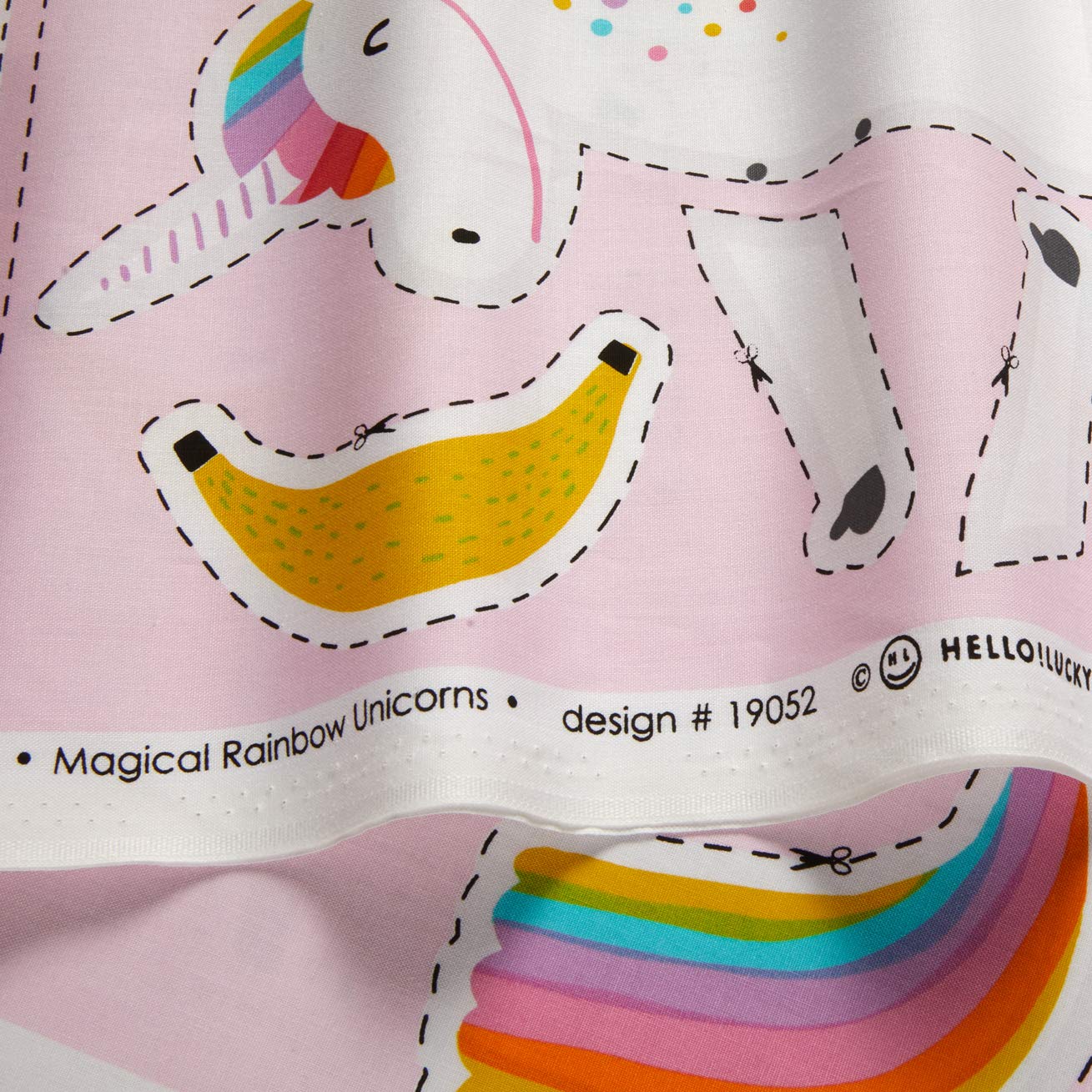 Kaufman Magical Rainbow Unicorns Dolls 24in Panel Rainbow Quilt Fabric