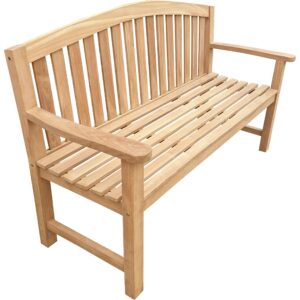 Seven Seas Teak San Jose Teak Outdoor Patio Bench, 5 Foot Made from Solid Teak Wood