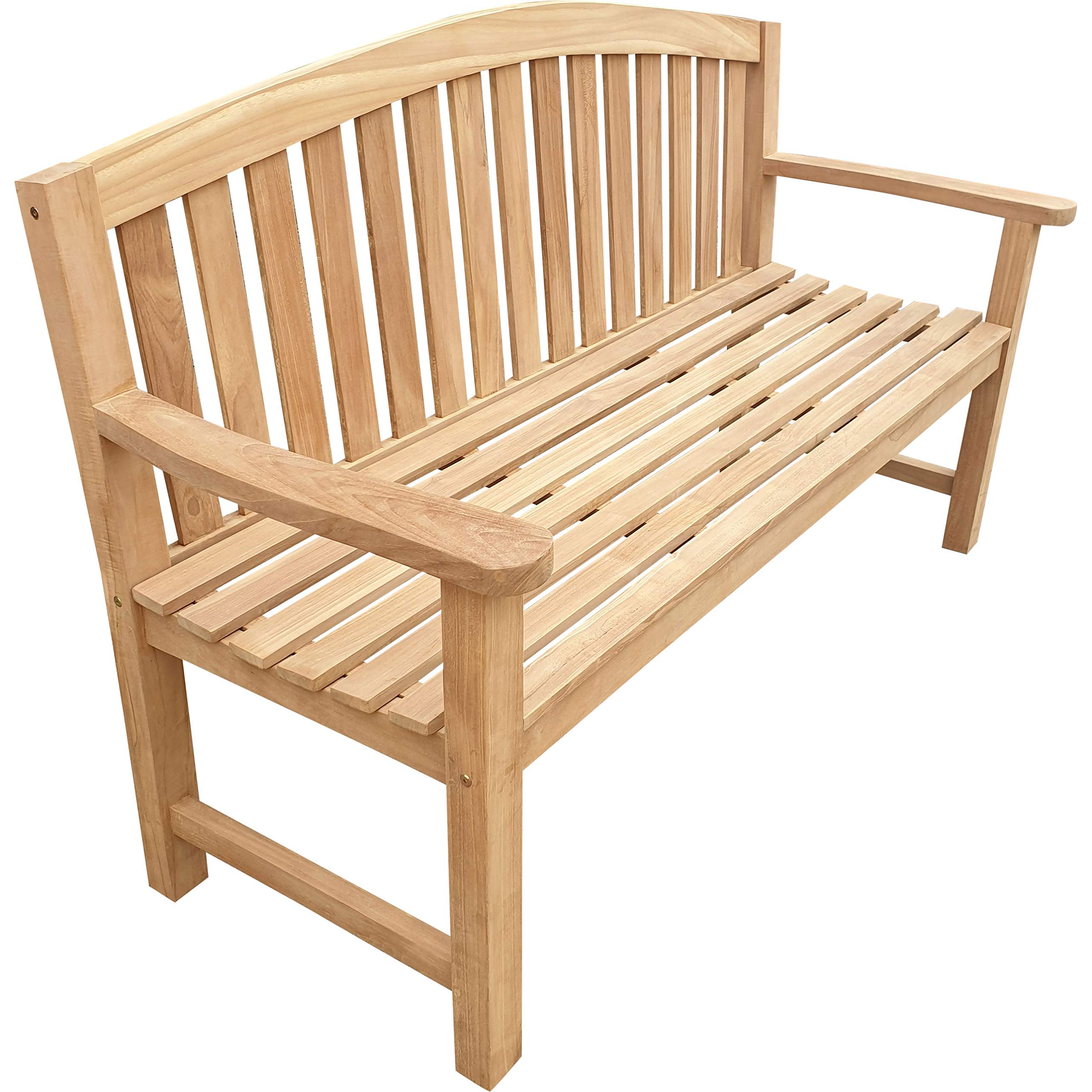 Seven Seas Teak San Jose Teak Outdoor Patio Bench, 5 Foot Made from Solid Teak Wood