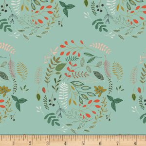 art gallery fabrics art gallery fusion wreathed woodlands fabric, green