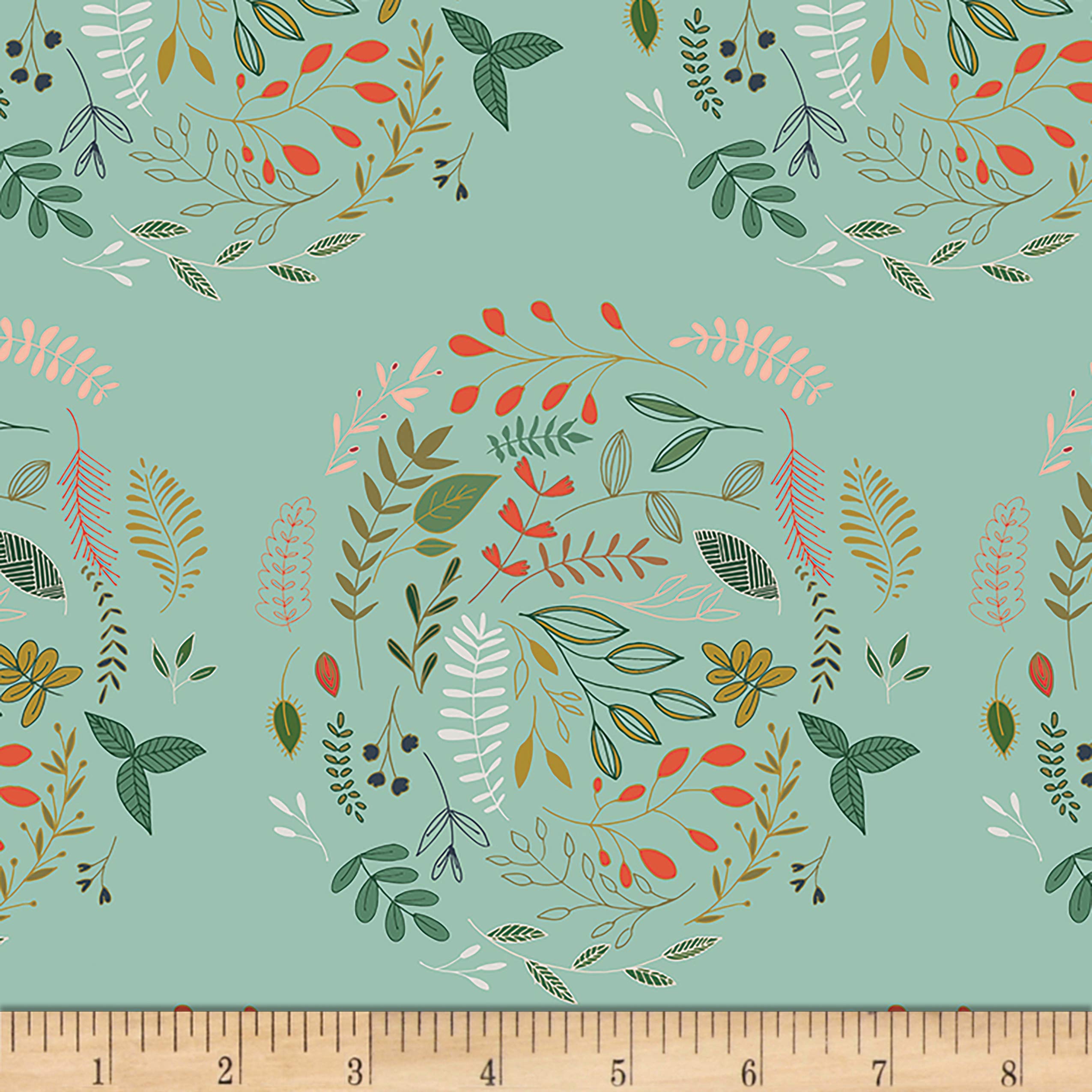 Art Gallery Fabrics Art Gallery Fusion Wreathed Woodlands Fabric, Green