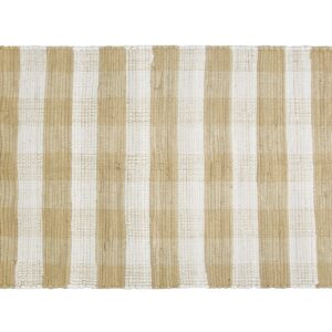 GLAMBURG Cotton Buffalo Check Plaid Rugs Washable, Handwoven Checkered Rug Welcome Door Mat 18x30 Rug for Kitchen Bathroom Outdoor Porch Laundry Living Room, Farmhouse Reversible Rag Rug Beige Natural