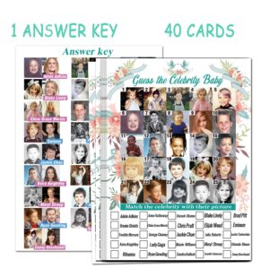 Baby Shower Games - Guess The Celebrity Baby Games Fun Baby Shower Games Adults - Baby Shower Games Favors for 40 Guests