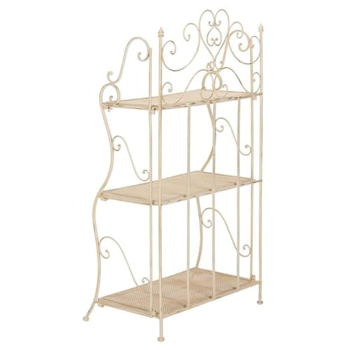 SAFAVIEH PAT5022A Outdoor Collection Torus Pearl White 3-Tier Shelf