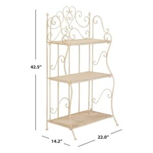 SAFAVIEH PAT5022A Outdoor Collection Torus Pearl White 3-Tier Shelf