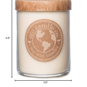 Eco Candle Co. Recycled Candle, Naked, 18 oz. Double Wick - Unscented - 100% Soy Wax, No Lead, Kraft Paper Label & Lid, Hand Poured, Phthalate Free, Midwest Grown Soybeans, All Natural Wicks