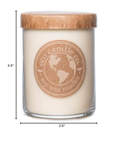 Eco Candle Co. Recycled Candle, Naked, 18 oz. Double Wick - Unscented - 100% Soy Wax, No Lead, Kraft Paper Label & Lid, Hand Poured, Phthalate Free, Midwest Grown Soybeans, All Natural Wicks