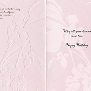 Enchanted Wings Fairy on Black Enchanted Wings Feminine Birthday Card for Her/Woman