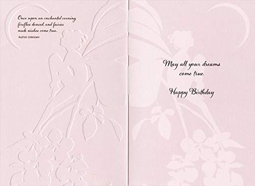 Enchanted Wings Fairy on Black Enchanted Wings Feminine Birthday Card for Her/Woman