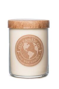 eco candle co. recycled candle, naked, 18 oz. double wick - unscented - 100% soy wax, no lead, kraft paper label & lid, hand poured, phthalate free, midwest grown soybeans, all natural wicks