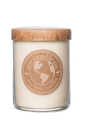 Eco Candle Co. Recycled Candle, Naked, 18 oz. Double Wick - Unscented - 100% Soy Wax, No Lead, Kraft Paper Label & Lid, Hand Poured, Phthalate Free, Midwest Grown Soybeans, All Natural Wicks