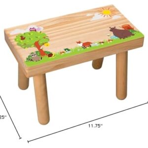 Fox Valley Traders Children’s Wooden Step Stool, Woodland Animals Design