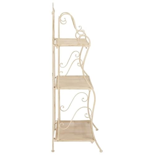 SAFAVIEH PAT5022A Outdoor Collection Torus Pearl White 3-Tier Shelf