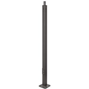 chiuer 15ft 4'' straight square steel light pole with removable round top adapter and all accessaries including anchor bolts top cover bronze fnish (15ft - 4'')