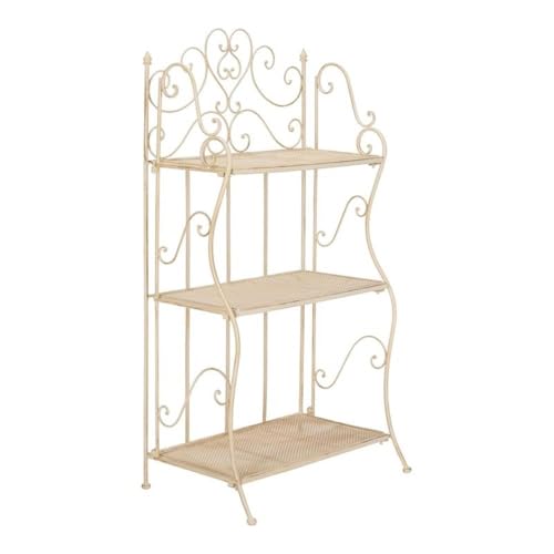 SAFAVIEH PAT5022A Outdoor Collection Torus Pearl White 3-Tier Shelf