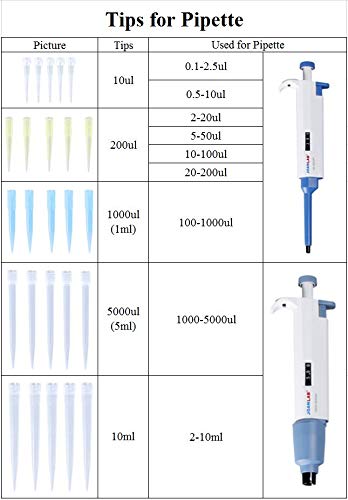 MALAB 96 Positions Lab Pipette Tip Box with 96 PCS Tips 200ul for 2-20ul 5-50ul 10-100ul 20-200ul Pipette Pipettor