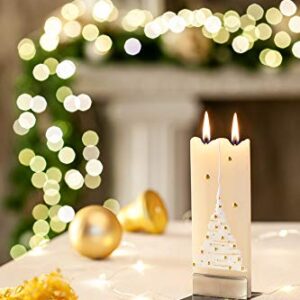 Flatyz Christmas Night Candle with Star - Flat, Decorative, Hand Painted Christmas Candle Gifts for Women or Men - 6 inches