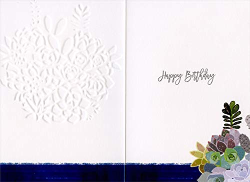 Colorful Succulent Pot of Flowers Birthday Card for Friend