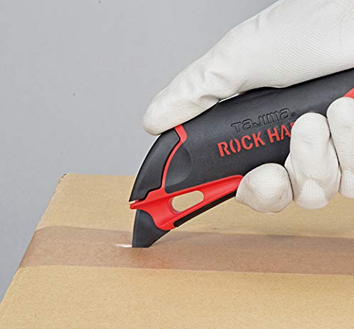 TAJIMA Utility Knife - 1" 7-Point Rock Hard FIN Snap Blade Box Cutter with Auto Lock & 2 Rock Hard Blades - DFC670N-R1 (Auto-Lock)