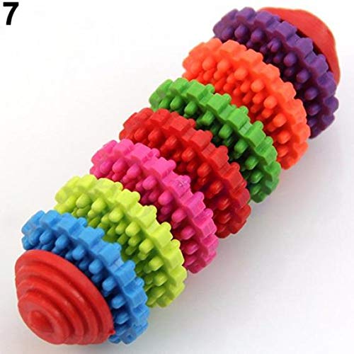 EWRTM Chew Toy Roller Dog Accessories Pets Dogs Puppy Colorful Rubber Dental Teething Healthy Teeth Gums Chew Toy - 4