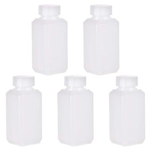 uxcell plastic lab chemical reagent bottle, 100ml/ 3.4oz wide mouth sample sealing liquid/solid storage bottles, white 5pcs